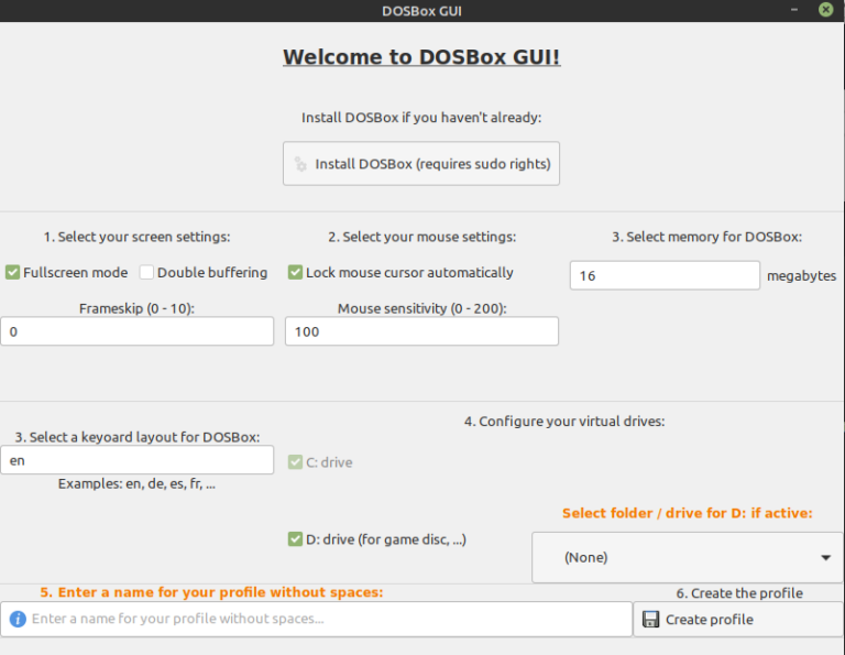 DOSBox GUI | Techcrafter.de